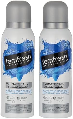 Femfresh intimate silver active fresh deodorant 125ml, twin pack price ...