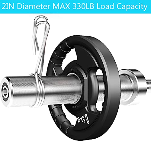 A-free Olympic 7 Feet Weight Bar with Two Spring Collars, Solid Iron ...