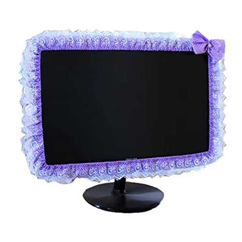 ALHBEJT Computer Monitor Cover with Lovely Cute Elastic Pen Pocket Bow ...