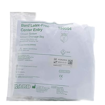 Bard Closed System Urinary Drainage Bag, 2000ml, with EZ-Lok Sampling ...