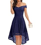 Amazon.com: HomRain Women's Elegant Floral Lace Dress Off The Shoulder ...