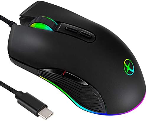 IULONEE Type C Mouse, Wired USB C Mice Gaming Mouse Ergonomic 4 RGB ...