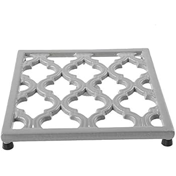 Amazon.com: Square Cast Iron Trivet Gray Metal Trivets for Kitchen ...