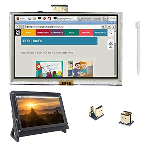 DIGISHUO 5" Inch 800480 Raspberry Pi Screen Touch Scree+Case Kit TFT ...
