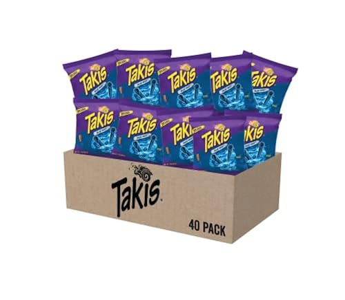 Takis Blue Heat Rolled Tortilla Chips, Hot Chili Pepper Artificially ...