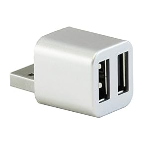 Amazon.com: Cute USB Mini 2-Port USB 2.0 Hub Splitter (Silver Metallic ...