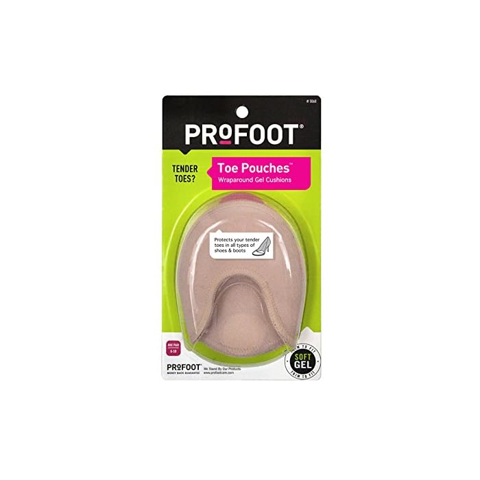 PROFOOT Toe Pouch Cushions Women's 6-10 (1 Pair) Protects Toes Cushions ...