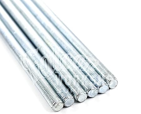 Pack of 5 x M6 Metric Threaded Stud/Rod/BAR - 300mm Length - ZINC ...
