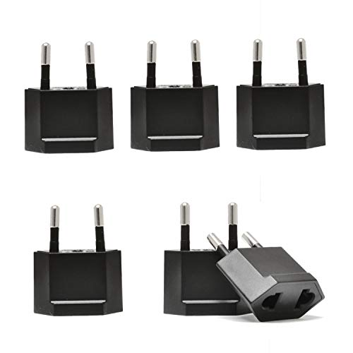 European Plug Adapter by Ceptics Type C Power Adaptor, Convert from America Type A USA to EU ...