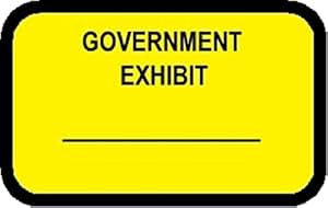 Amazon.com : GOVERNMENT EXHIBIT Labels Stickers Yellow 492 per pack ...