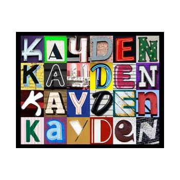 Amazon.com: KAYDEN Personalized Name Poster Using Sign Letters (Large ...