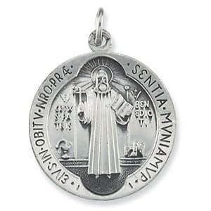 Amazon.com: 14K Gold Traditional St. Benedict Medal: Pendants: Jewelry