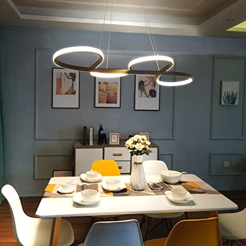 HiHiHomy Modern Chandelier,Dimmable Black Led Chandelier for Dining Room Light Fixture Over ...