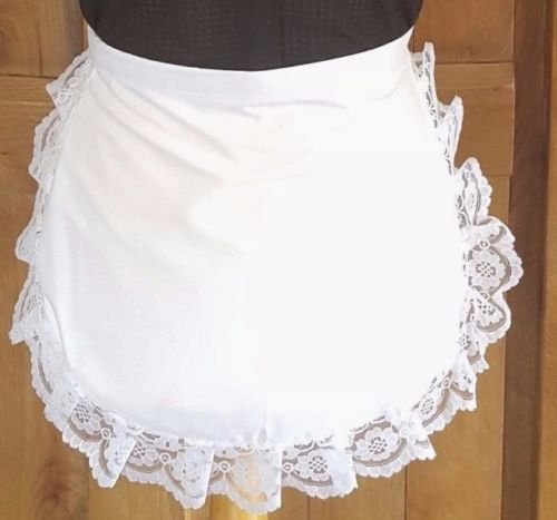 VINTAGE RETRO HALF WAIST WHITE 50'S SYLE WAITRESS APRON (ADULT): Amazon ...