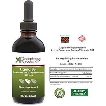 Amazon.com: Liquid B12 Drops | Coenzyme form Vitamin B12 |1,000 mcg ...