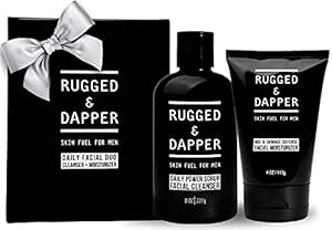 Amazon.com : RUGGED & DAPPER Daily Duo Skincare Set for Men | Includes Age + Damage Defense ...