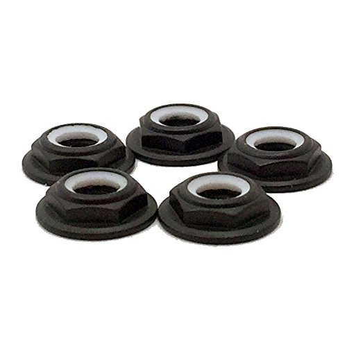 Black - M5 Aluminum Low Profile Nylon Lock Nut (CW Standard Thread) in ...