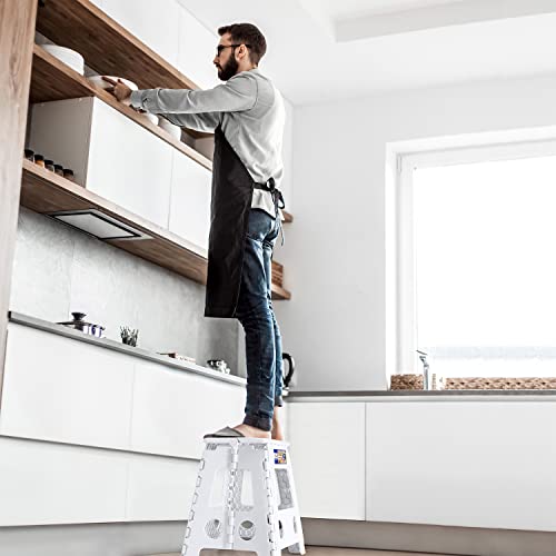 ACKO Folding Step Stool 16 Inch Stool 400 LB Weight Capacity Plastic ...