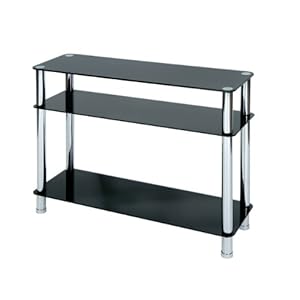 Levv Glass Console Table with Chrome Legs, Black: Amazon.co.uk: Kitchen ...