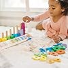 Melissa & Doug Counting Shape Stacker - Wooden Educational Toy With 55 ...