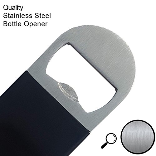 Flat Bartender Bottle Openers - 3 Pack Black Rubber Heavy Duty ...