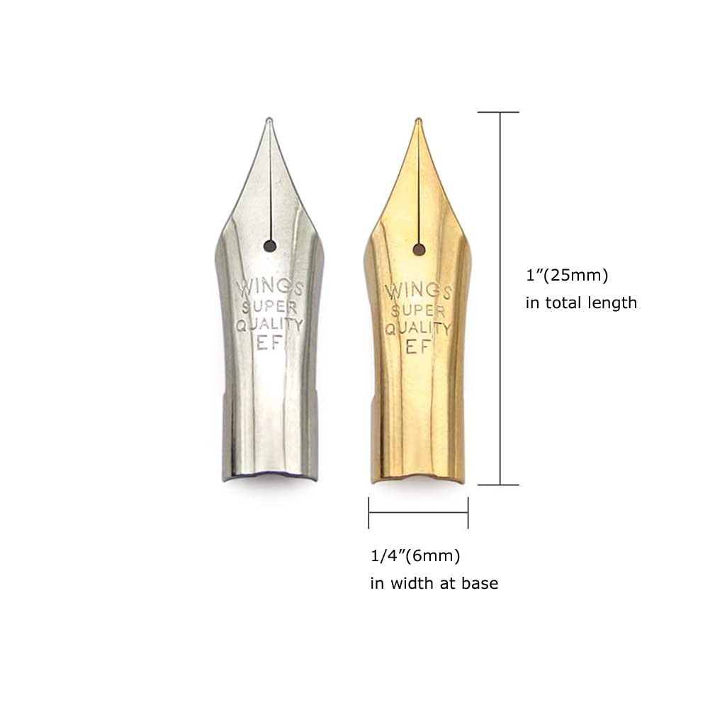 4x Wings Fountain Pen Nibs Replacement Spare Nib Perfectly For Pilot Pen 78G 88G (Gold Fine Nib ...