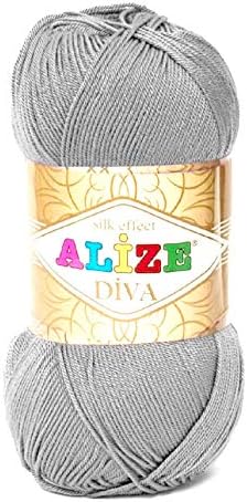 Alize Diva Silky Effect Grey No.355 Crochet and Knitting Yarn price in Egypt | Amazon Egypt ...