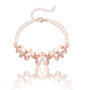Amazon.com: Ann Tarry 24K Gold Plated Orchid Flower Necklace or ...