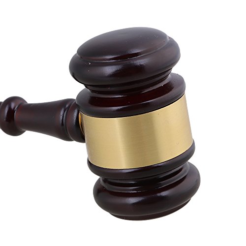 RDEXP Dark Brown Gavel and Sound Round Block for Judge Student Auction ...