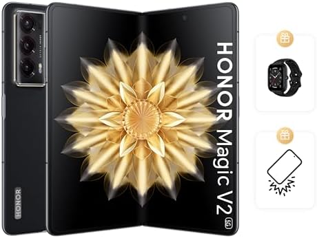 Honor Magic V2 5G Thinnest Folding Smartphone, 16GB RAM + 512GB ROM, Black (PU) GIFT BUNDLE With ...