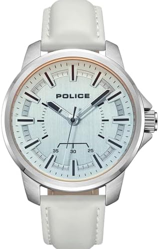 سعر POLICE - Mensor Watch For Men White Dial White Leather Strap ...