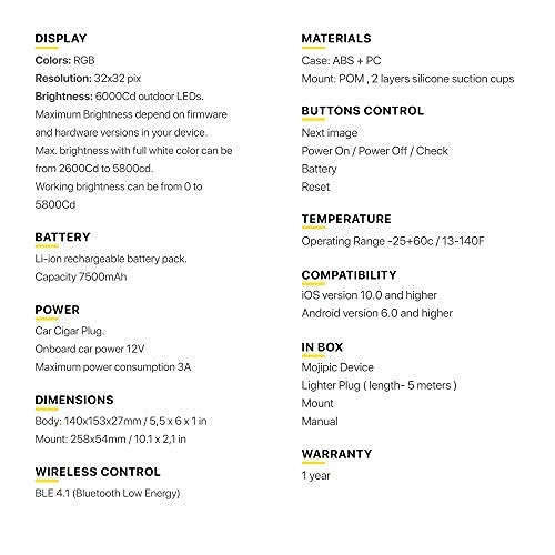 Mojipic Voice Controlled Emoji Car LED Display (Original) | Pricepulse