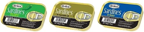 GRACE SARDINES VARIETY PACK (IN OIL, IN WATER, WITH PEPPERS) price in ...