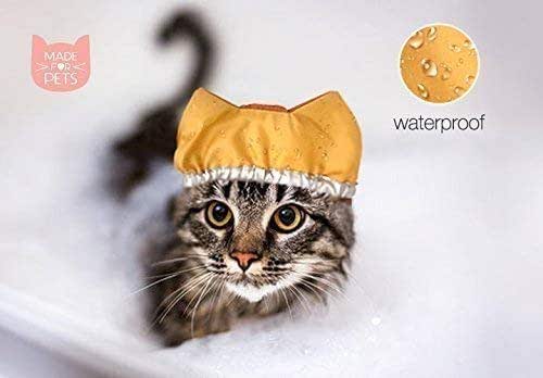Amazon.com: Shower cap for cat, Bath hat, Cat hat, Waterproof bonnet ...