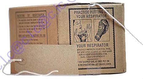 3 Replica Gas mask Box & Label sets FANCY DRESS ACCESSORY-WARTIME ...