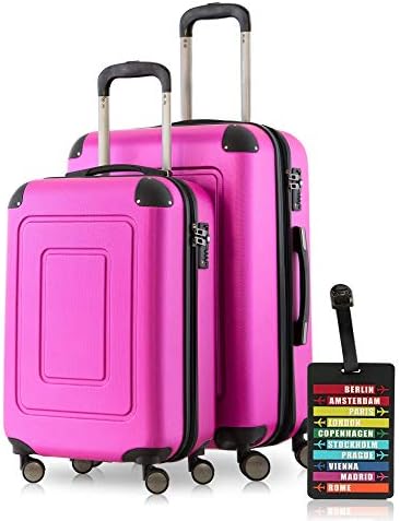 Happy Trolley Lugano Luggage Set, 66 cm, 78 liters, Pink (Magenta ...