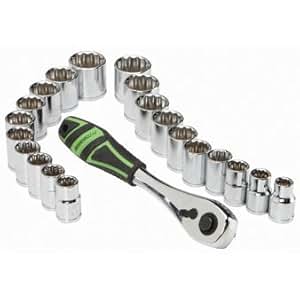 Pittsburgh 21 Piece High Visibility 3/8" Drive SAE/Metric Socket Set ...