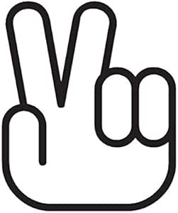 Peace Sign Hand Symbol - Vinyl Decal Sticker - 3.75" x 4.5" - Black ...