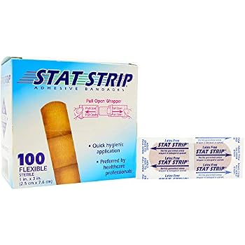 Amazon.com: STAT Strip Adhesive Bandages 100 Flexible Latex Free 1x3 ...
