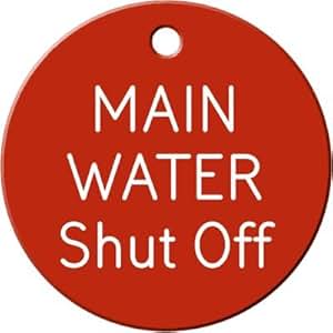 Amazon.com : Main Water Shut Off, Plastic Tag, 2" x 2" : Blank Labeling ...