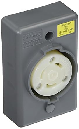 Hubbell HBL2610SR Locking Safety Shroud Receptacle, L5-30R, Surface ...