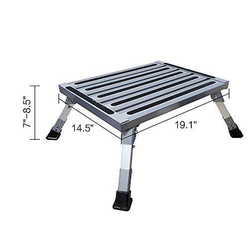 IZTOSS RV Folding Steps Platform Adjustable Height Aluminum Folding ...