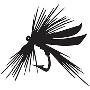 Amazon.com: Fly Fishing Lure Hook - Vinyl Decal Sticker - 4" x 3.75 ...