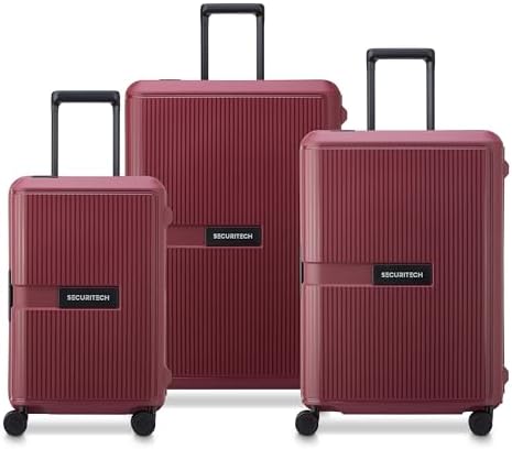 Delsey Paris Securitech Stone Luggage Set – 3 Piece Hardside Trolley ...
