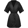 Amazon.com: 1pc Black Salon Client Gown Robes Cape Hair Cutting Smock Cape for Clients Kimono ...