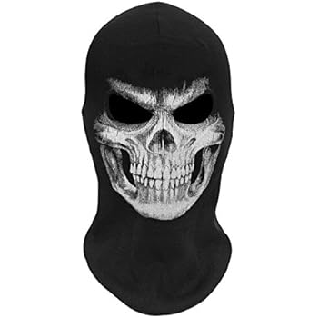Amazon.com: Nuoxinus Black Balaclava Ghosts Skull Full Face Mask for ...