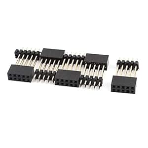 Amazon.com: uxcell 5 Pcs 2mm Pitch 2x5 Pin Female Dual Row Gold ...