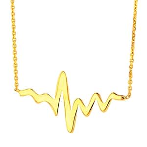 Amazon.com: JewelryAmerica Solid 14k Yellow Gold Heartbeat Lifeline ...