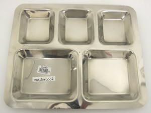 STAINLESS STEEL RETRO STYLE PRISON MESS TRAY-5 SECTIONS: Amazon.co.uk ...