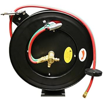 100 FT x 1/4'' Retractable Welding Hose Reel Oxygen Acetylene Mig Wall ...